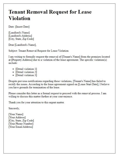 Letter Template For Tenant Removal Notice Free Samples In Pdf Letterin