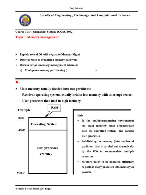 Memory Note Part 1 Pdf