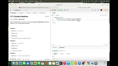 Problem No 217 To Find If Array Contains Duplicate Number Using Optimized Approach Youtube