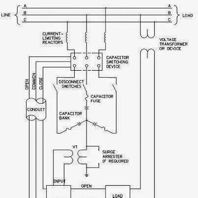 Typical Capacitor Bank Floating Wye Electrical Circuit Diagram