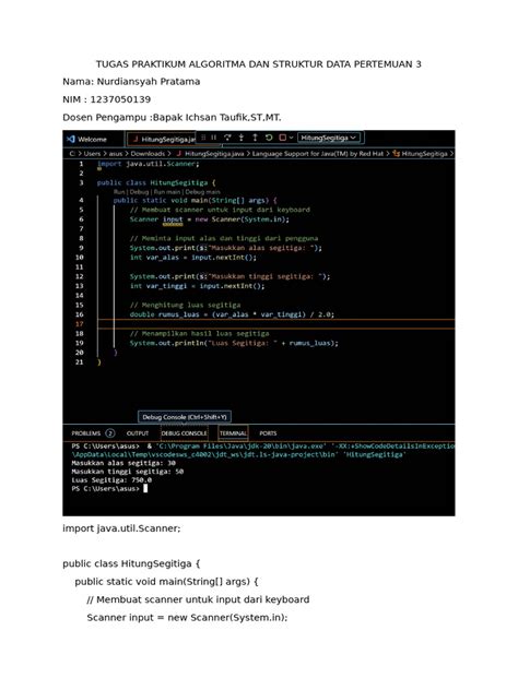 Tugas Praktikum Algoritma Dan Struktur Data Pertemuan 3 Pdf