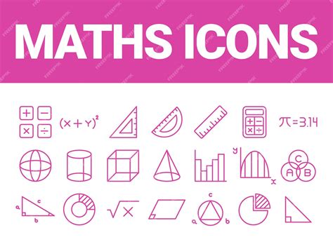 Premium Vector Math Icons Set Vector Mathematics Icon Education
