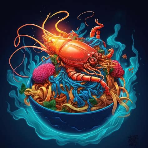 Premium Ai Image Shrimp And Scallop Risotto In An Art Style