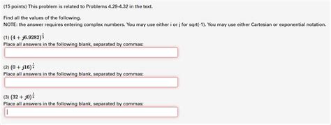 Solved Find All The Values Of The Following NOTE The Chegg Com