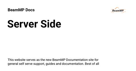 Server Side Beammp Docs