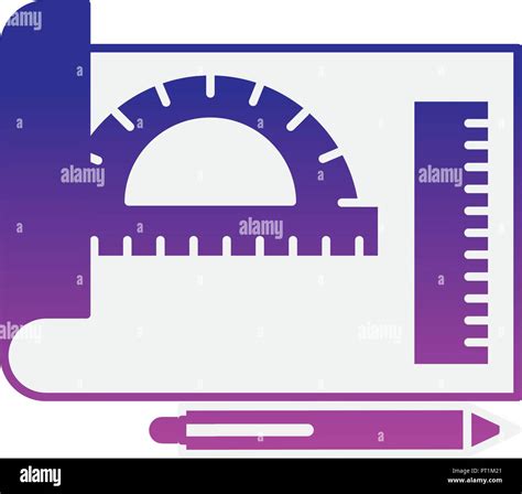 Graphic Design Sheet Protractor Ruler And Pen Stock Vector Image Art Alamy