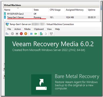 Veeam Fails To Restore To Hyper V Gen MCB Systems