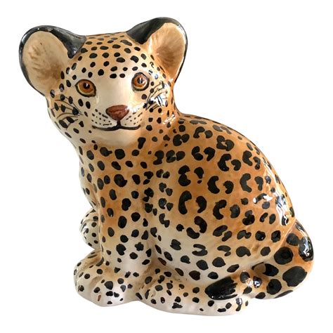 Vintage Ceramic Leopard Cub Chairish