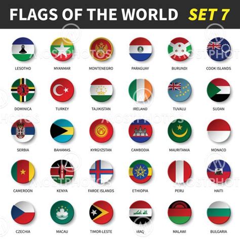 All Flags Of The World Set By Puwadol Jaturawutthichai Mostphotos