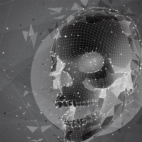 3d Vector Human Skull Of All Segments Explodes Stock Vector