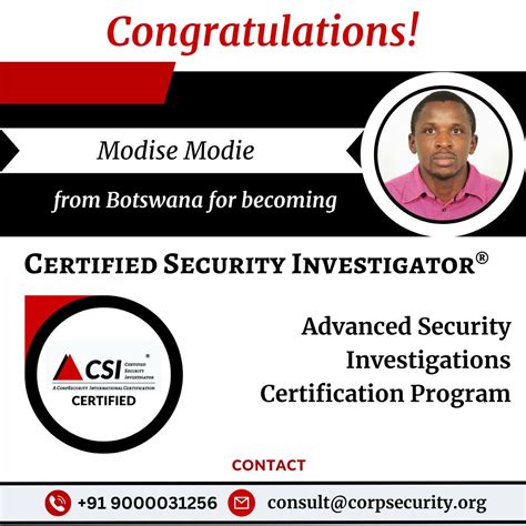 congratulations modise modie achieving the certified security