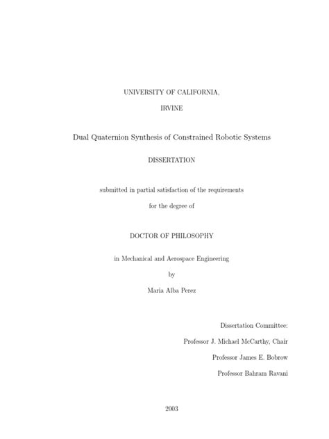 Dual Quaternion Synthesis Of Constrained Robotic Systems Td Pdf