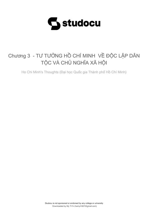 SOLUTION: Chuong 3 tu tuong ho chi minh ve doc lap dan toc va chu nghia xa hoi - Studypool