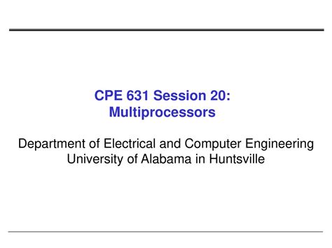 cpe 631 session 20 multiprocessors ppt download