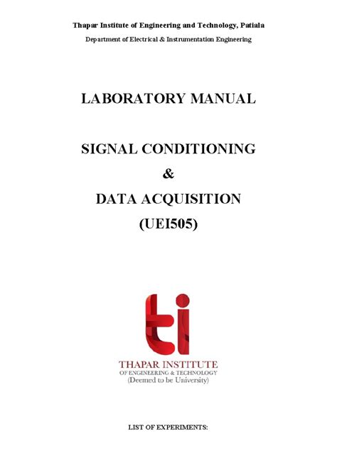 Updated Signal Conditioning And Daq Lab Manual Department Of Electrical