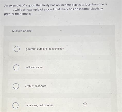 Solved An Example Of A Good That Likely Has An Income