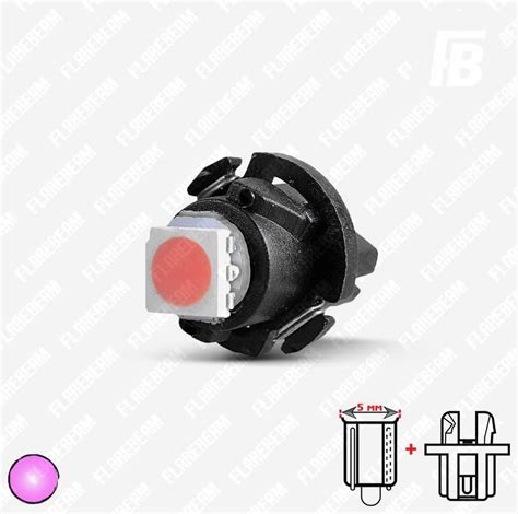 Лампа LED Цоколь T5 (W1.2W, с Патроном), 12 В, SMD 5050*01 (розовый ...