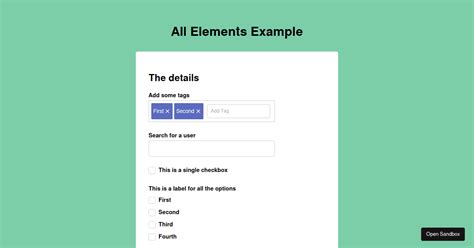 Vue Formulate All Elements Template Codesandbox
