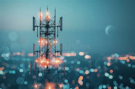 Mobile Data Network Concept With Futuristic Wireless Technology And