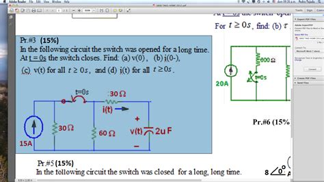 Solved In The Following Circuit The Switch Was Opened For A Chegg