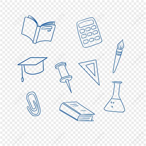 선형 파란색 손 일러스트 계정 스티커 편지지콜라주학교 Png 일러스트 무료 다운로드 Lovepik