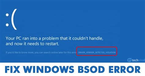 How To Fix DRIVER VERIFIER DETECTED VIOLATION BSOD Error