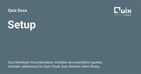 Setup Quix Docs
