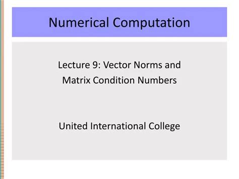 Ppt Numerical Computation Powerpoint Presentation Free Download Id