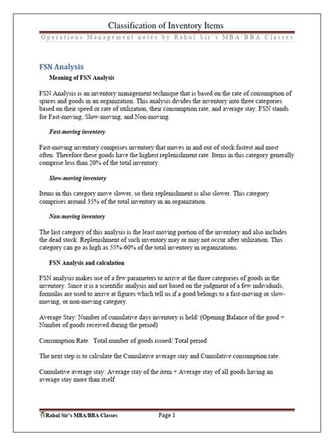 Classification Of Inventories Pdf Inventory Goods