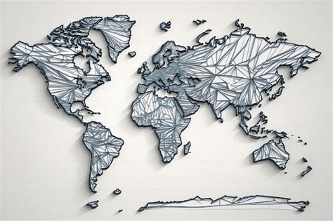 Premium Photo World Map Design Diagonal Random Width Lines