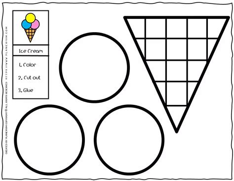 Cut Ice Cream Worksheets