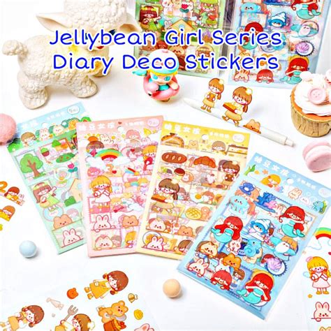 Jellybean Girl Series Diary Deco Stickers Sticker Unik Sticker Di Pinkabulous Tokopedia