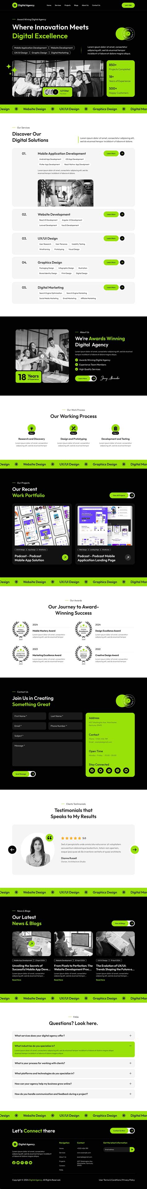 Digital Agency Website Figma UIUX Design | Web Design :: Behance | Ui design website, Agency ...