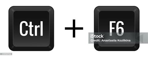 Ctrl F6 Key Combination Keyboard Control Computer Shortcut Laptop Functional Input Device