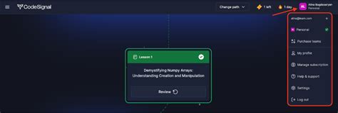 Learn Profile Navigation Codesignal Knowledge Base