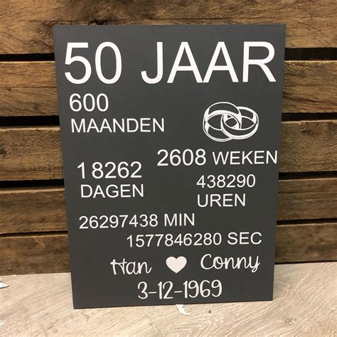 Tekstbord 50 Jaar Getrouwd Zoek Jij Een Cadeau Voor Een Bruidspaar