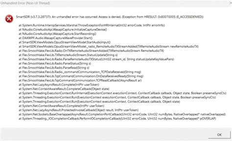 Windows Error An Unhandled Error Has Occurred Access Is Denied — Flexradio Community