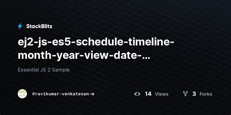Ej2 Js Es5 Schedule Timeline Month Year View Date Navigation Stackblitz