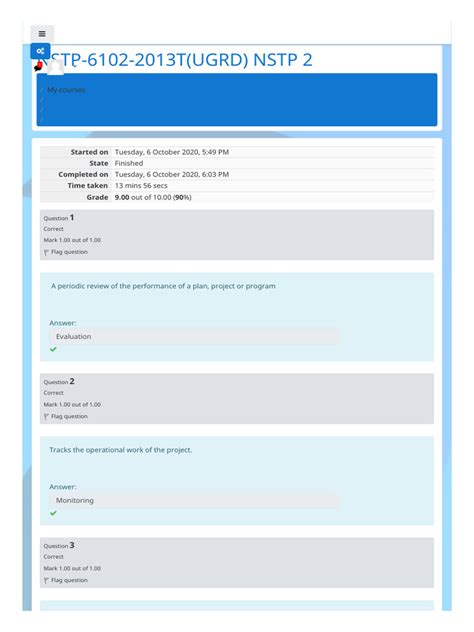 nstp finals quiz 1 pdf evaluation information