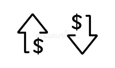Dollar Arrow Up And Down Icon Isolated On White Background Usd