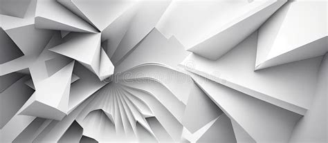 Abstract Angular White Background With Shadows Generative Ai Stock