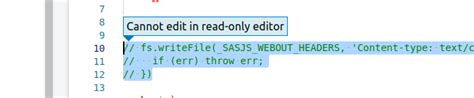 Code Editor Is Read Only Kind Of · Issue 301 · Sasjsserver · Github