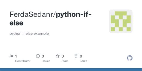 GitHub FerdaSedanr Python If Else Python If Else Example