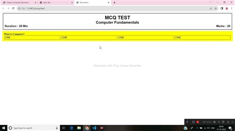 Mcq Test Html Css Youtube
