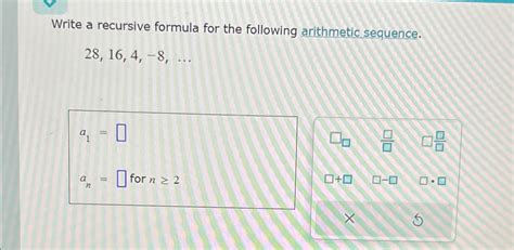 solved write a recursive formula for the following