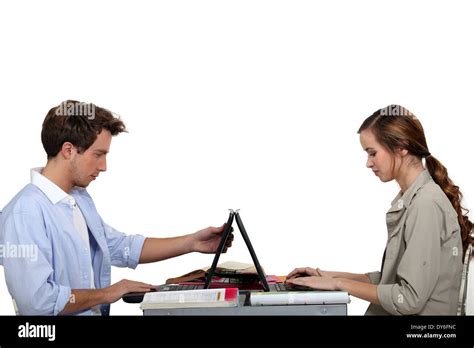 Babes In Computer Class Stock Photo Alamy