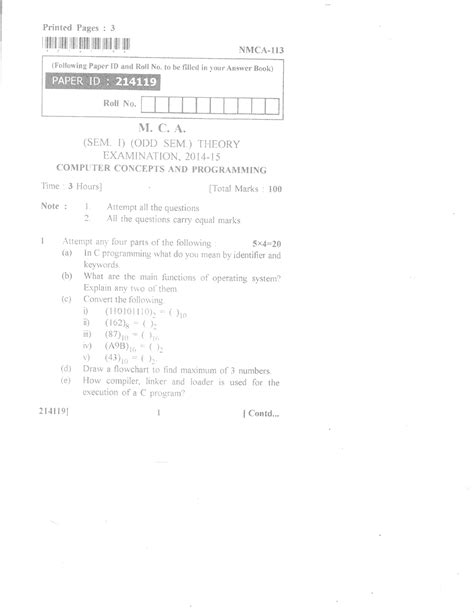 Programming Using C Printed Pages 3 I Ll Iilil Ililt Ilil Ill