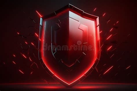 Illustration Of Virtual Shield For Cyber Security Protection Ai Stock Illustration
