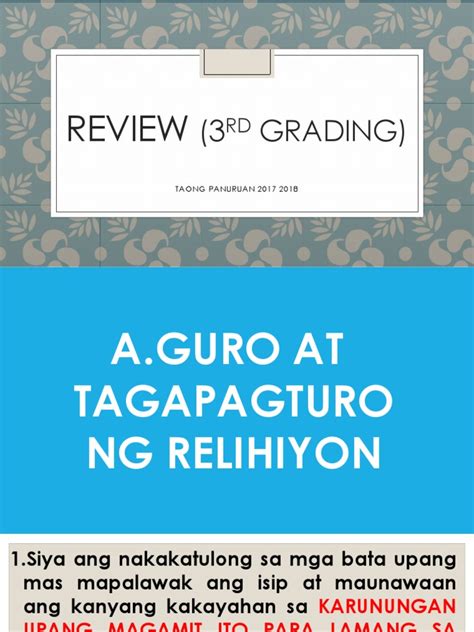 Review 3rd Grading Pdf