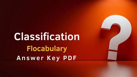 Classification Flocabulary Answers Free